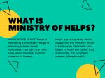 THE ROLE OF MINISTRY OF HELPS